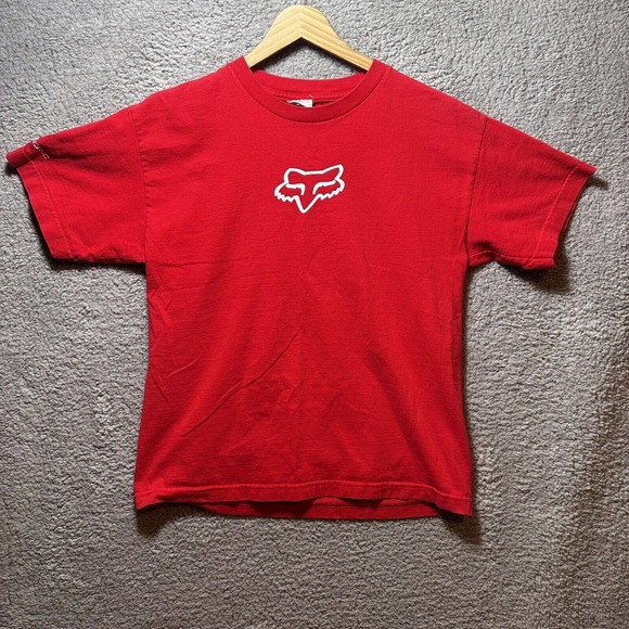 Fox | Shirts & Tops | Vintage Fox Racing Shirt Kids Xl Red Motocross ...